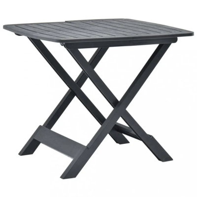antracitszürke műanyag összecsukható kerti asztal 79x72x70 cm - Kerti ...