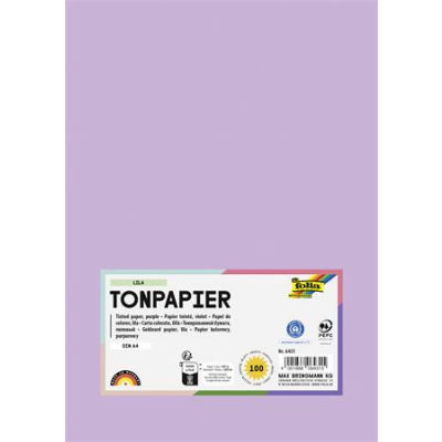 Folia Színes papír, A4, 130 g, 100 lap, FOLIA, halvány orgonalila ...