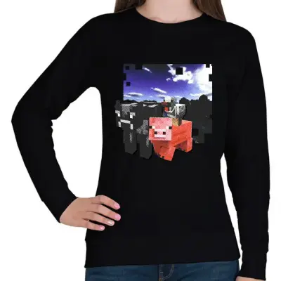 PRINTFASHION minecraft farm állatok (képregény stílus) - Női pulóver ...